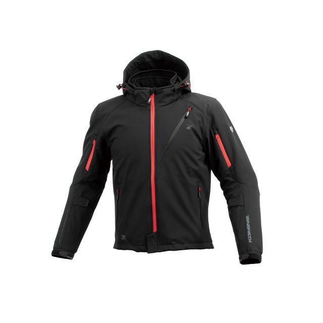 コミネ 2022-2023秋冬モデル JK-5792 プロテクトソフトシェルウィンターパーカ-IFU（ネオブラック/レッド） サイズ WL KOMI…