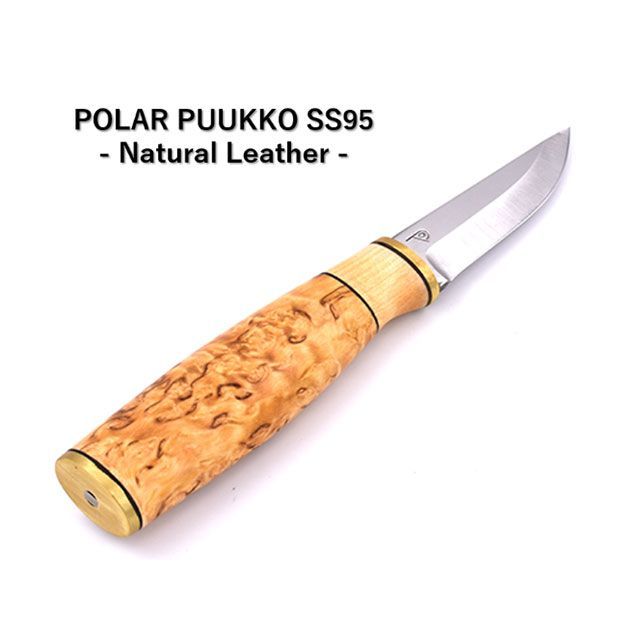 ナイフ・サバイバルナイフ BRISA POLAR PUKKO SS95 NATURAL LEATHER BRISA