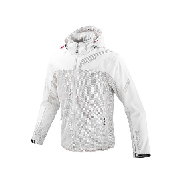 コミネ 2025春夏モデル JK-179 エニグマライト ハーフメッシュパーカ（シルバー） サイズ 2XL KOMINE