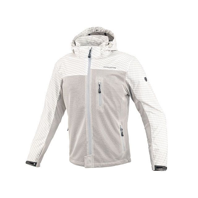 コミネ 2025春夏モデル JK-1143 プロテクトメッシュパーカーテン（K Chidori シルバー） サイズ XL KOMINE