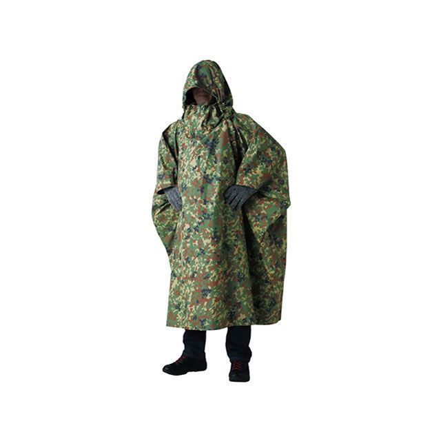 ダンロップ アウトドア ANACTOR遮光ポンチョ 迷彩（グリーンカモ） DUNLOP