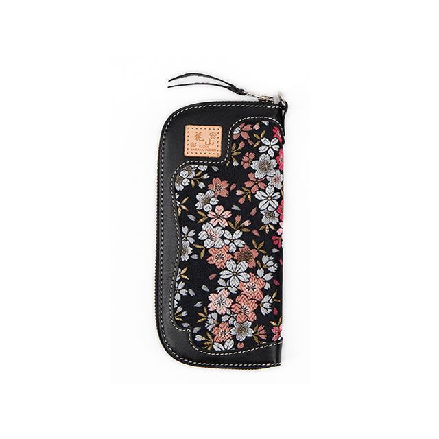 デグナー W-48K 花山レザーロングジップウォレット（京桜/ブラック） DEGNER