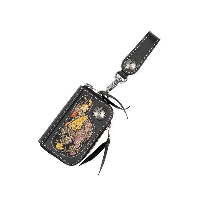 デグナー K-25K 花山レザーキーウォレット（流水雪輪/ブラック） DEGNER