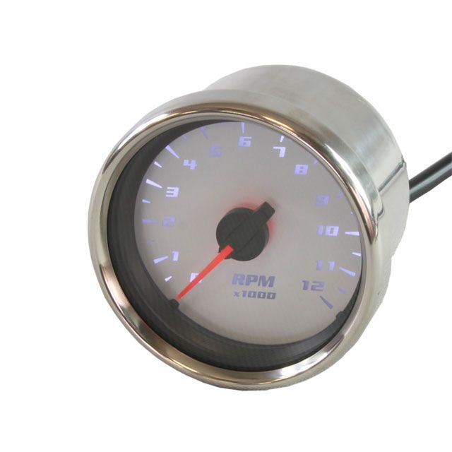 ライズコーポレーション 汎用 バイク用 電気式 12000RPM LED タコメーター 60パイ カラー：ホワイト RISE ...