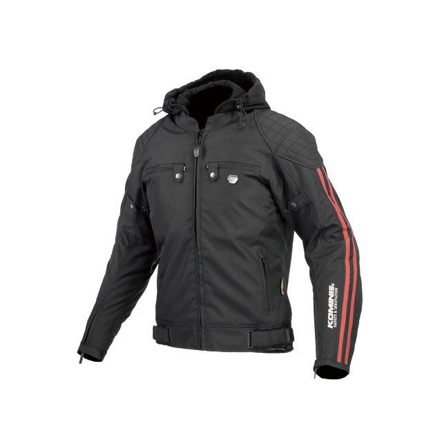 コミネ 2020-2021秋冬モデル JK-614 プロテクトウインターパーカ（ブラック/レッド） サイズ XL KOMINE