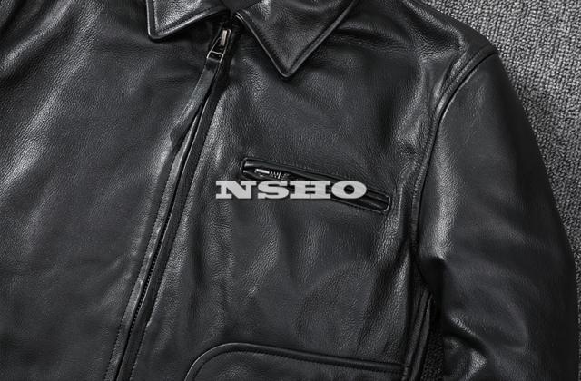 上質 カウハイド メンズ 革ジャン 50s パテッド ライダース レザー