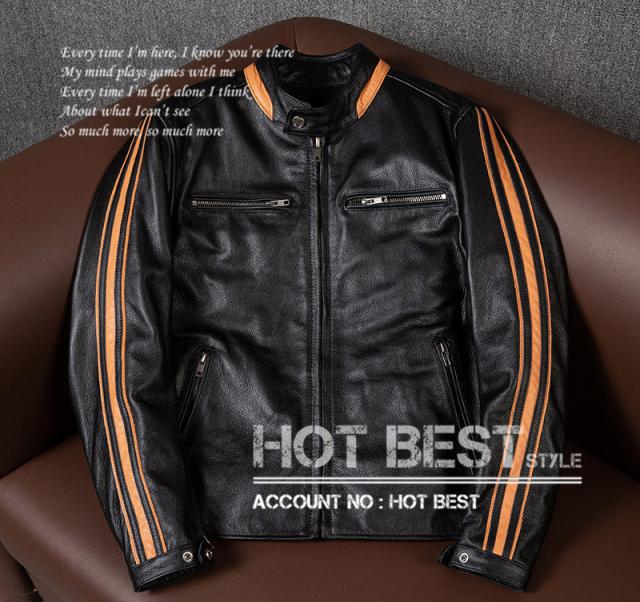 上質　メンズ　レザー　ジャケット カウハイド　牛革 スタンダードスタイル  アウトロースタイル  シングルライダース