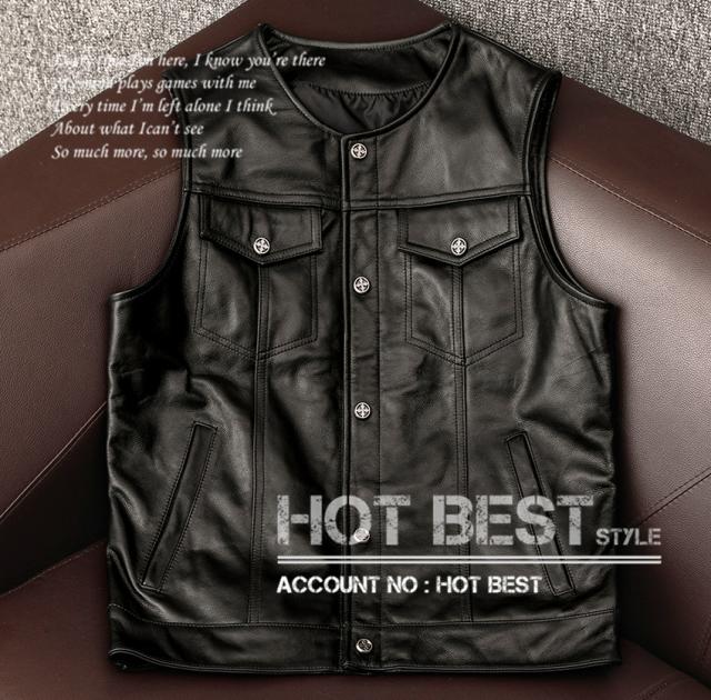 上質　メンズ　レザー　ジャケット 牛革 カウハイド レザーベスト