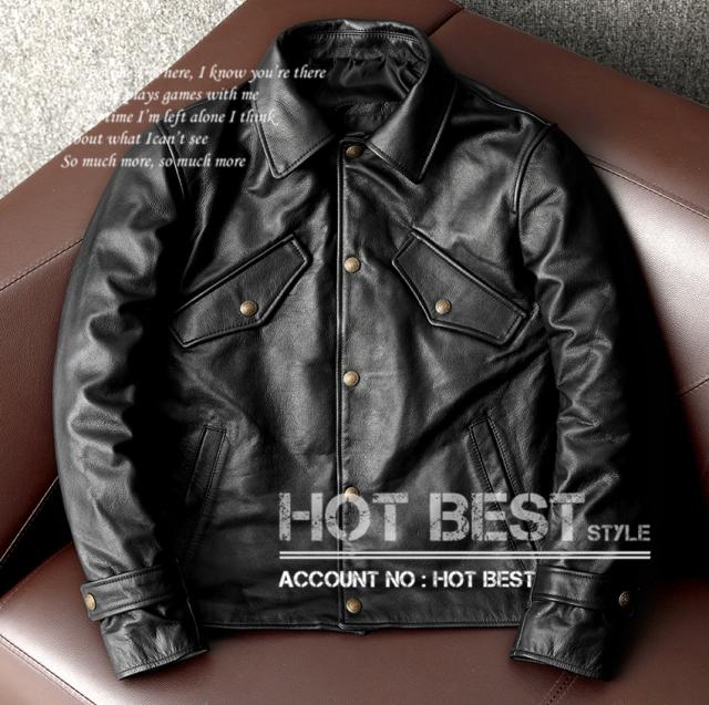 上質　メンズ　レザー　ジャケット　牛革 カウハイド　復刻40年代　アビエイタースタイル   レザージャケット