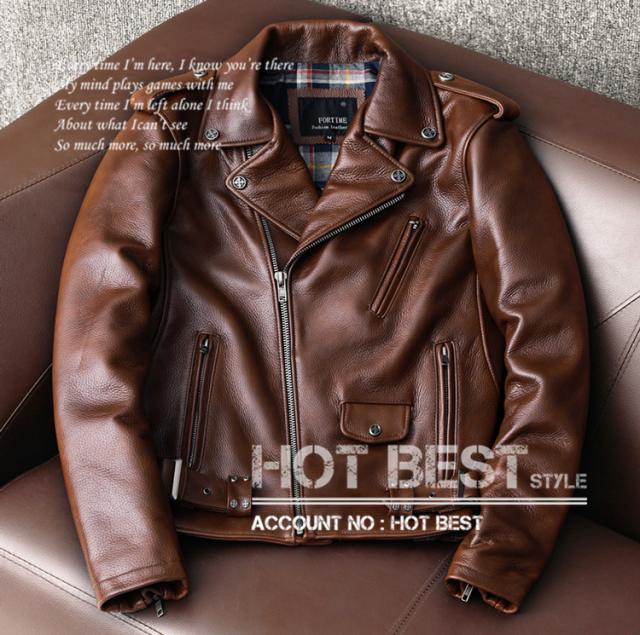 上質　メンズ　レザー　ジャケット 牛革 カウハイド　スタンダードスタイル ダブルライダース オイルレザー  ロンジャン イタリアンレザー