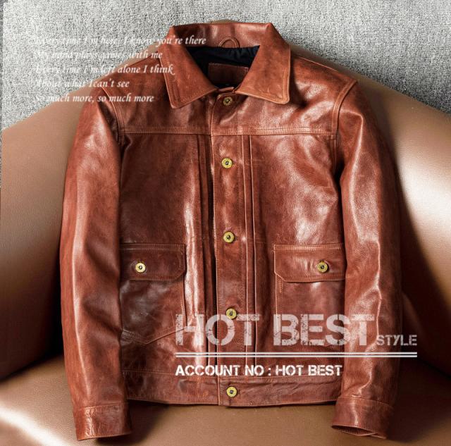 上質革ジャン メンズ　カウハイド セカンドタイプ Gジャン ライダース レザージャケット  507 2nd Type オイルレザー 牛革