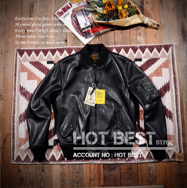 カウハイド メンズ USAAF TYPE MA-1 フライトジャケット 革ジャン ボマーボンバー レザー 牛革