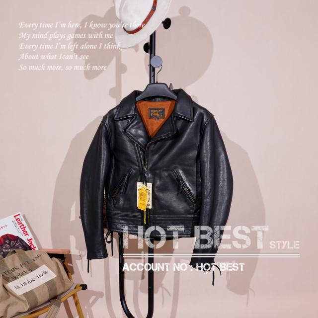 最高級 1.4mm カウハイド 復刻30年代スタイル メンズ 革ジャン シングルライダース レザージャケット ベジタブルタンニンなめし 牛革