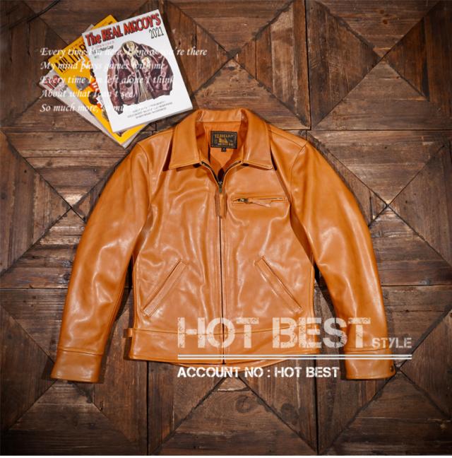 1.5mm ホースハイド 30年代スタイル シングルライダース メンズ 革ジャン レザージャケット トスカーナ植物鞣し革 馬革