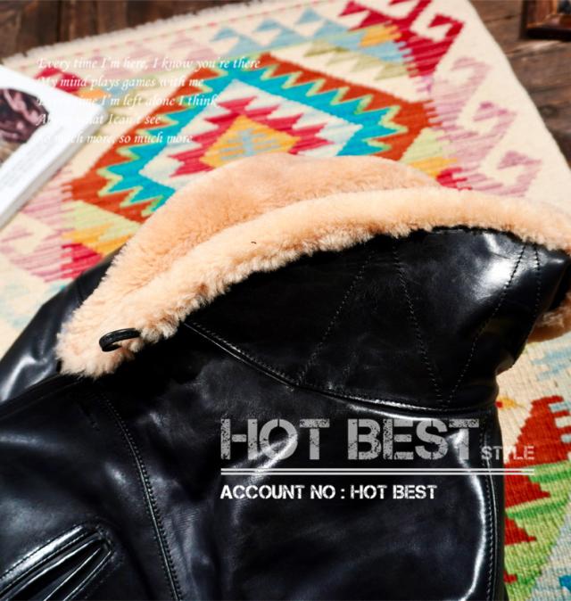 1.5mm 黒芯ホースハイド 30年代 スイッチヤードコート レザージャケット カーコート ブレーキマン ムートン 羊毛 馬革