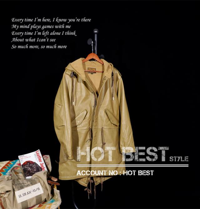 カウハイド USAF TYPE M51 アメカジ メンズ 革ジャン レザーコート フードパーカー タンニンなめし 牛革