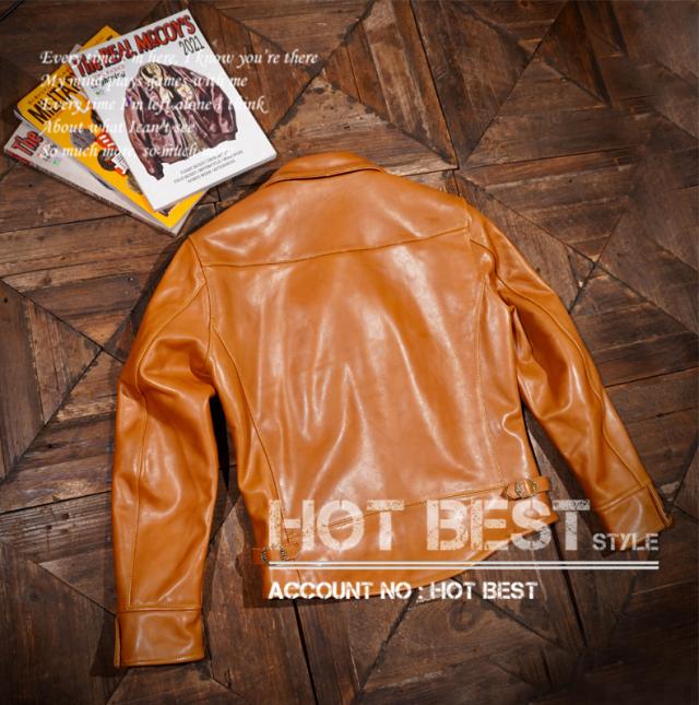 1.3mm ホースハイド 30年代スタイル メンズ 革ジャン シングルライダース レザージャケット トスカーナ植物鞣し革 馬革