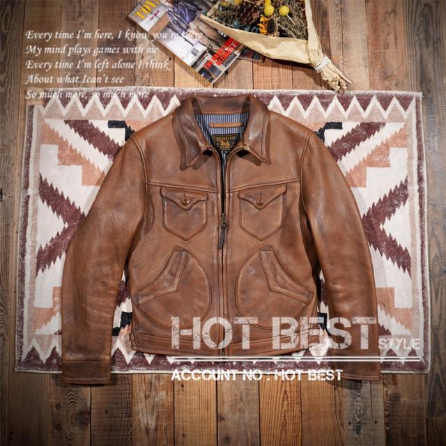 最高峰 1.9mm カウハイド 復刻40年代 アビエイタースタイル レザージャケット ウォッシュ加工 ヴィンテージ 牛革