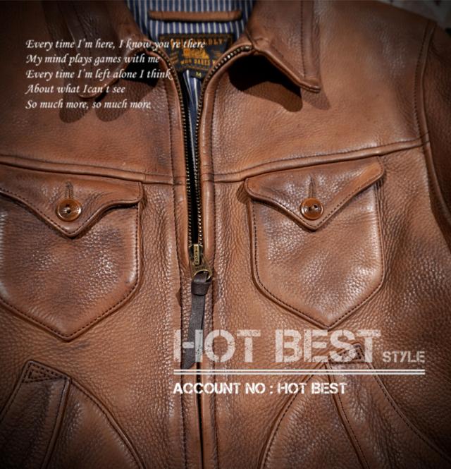 最高峰 1.9mm カウハイド 復刻40年代 アビエイタースタイル レザージャケット ウォッシュ加工 ヴィンテージ 牛革