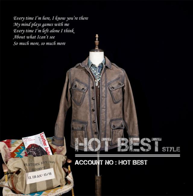 1.2mm カウスエード ヴィンテージ ミリタリー トロピカルコンバットユニフォーム（TCU）Type ライダース レザージャケット 牛革