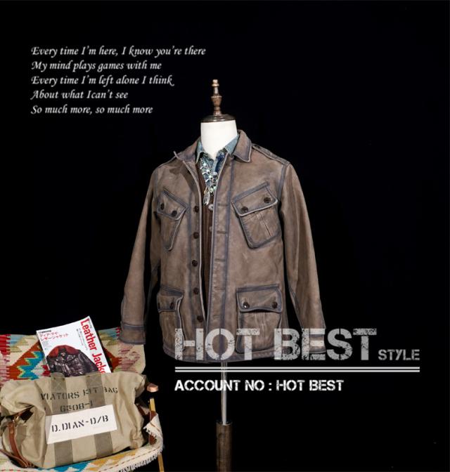 1.2mm カウスエード ヴィンテージ ミリタリー トロピカルコンバットユニフォーム（TCU）Type ライダース レザージャケット 牛革