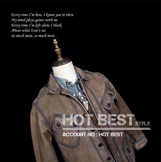 1.2mm カウスエード ヴィンテージ ミリタリー トロピカルコンバットユニフォーム（TCU）Type ライダース レザージャケット 牛革