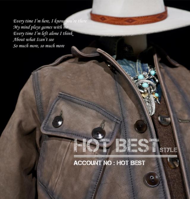 1.2mm カウスエード ヴィンテージ ミリタリー トロピカルコンバットユニフォーム（TCU）Type ライダース レザージャケット 牛革