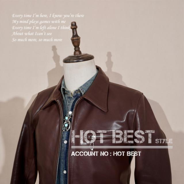 レア色 1.4mm 茶芯ホースハイド 30年代スタイル シングルライダース メンズ 革ジャン レザージャケット トスカーナ植物鞣し革 馬革