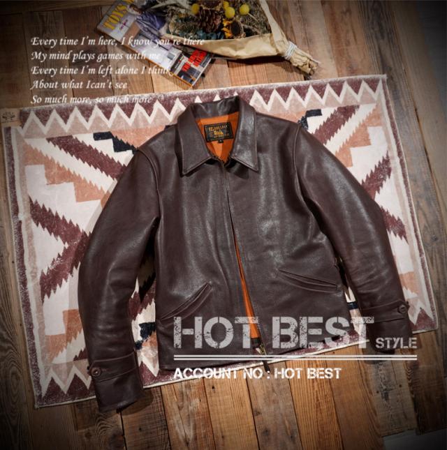 1.3mm カウハイド 復刻30年代 A-1タイプ アインシュタイン コサックジャケット メンズ 革ジャン タンニンなめし 牛革