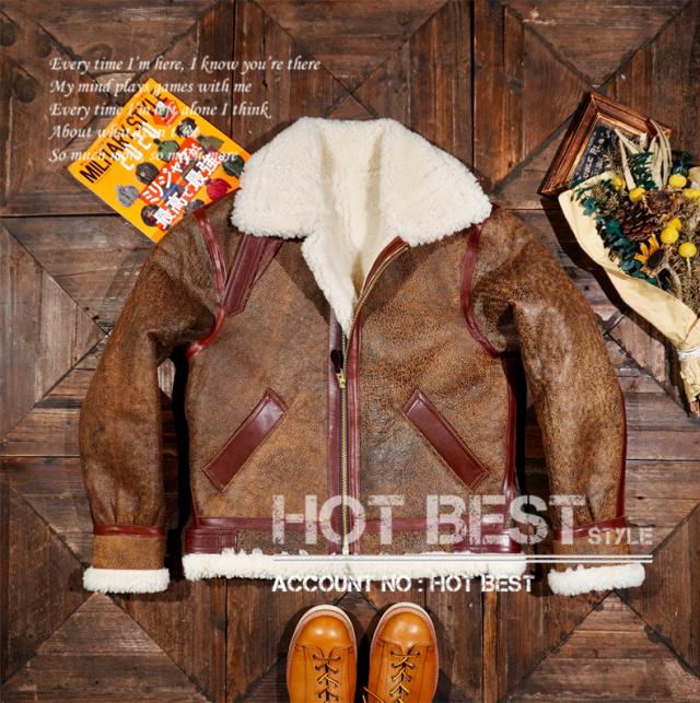 シープスキン 復刻30年代 USAF TYPE B-3 ムートン フライトジャケットボマー ボンバー ラム 羊革