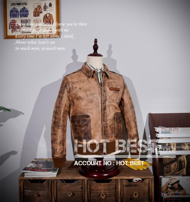 1.3mm カウハイド 復刻30年代 USAF TYPE A-2 フライトジャケット タイト ウォッシュ加工 ヴィンテージ 染料仕上げ 牛革