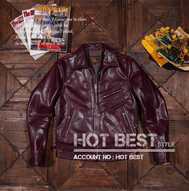 1.4mm ホースハイド 30年代スタイル シングルライダース レザージャケット トスカーナ植物鞣し革 馬革 Y142