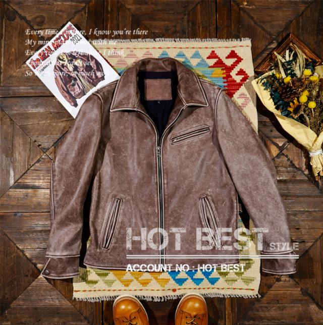 1.3mm カウハイド 1930s トラッカースタイル シングルライダース ウォッシュ加工    ヴィンテージ メンズ 革ジャン レザージャケット 植物鞣し 牛革