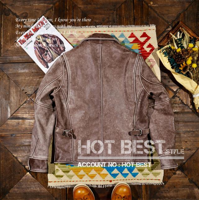 1.3mm カウハイド 1930s トラッカースタイル シングルライダース ウォッシュ加工    ヴィンテージ メンズ 革ジャン レザージャケット 植物鞣し 牛革