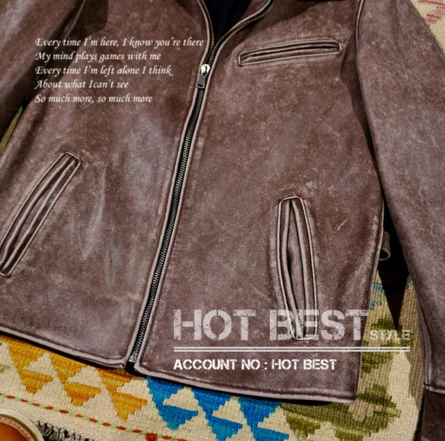 1.3mm カウハイド 1930s トラッカースタイル シングルライダース ウォッシュ加工    ヴィンテージ メンズ 革ジャン レザージャケット 植物鞣し 牛革