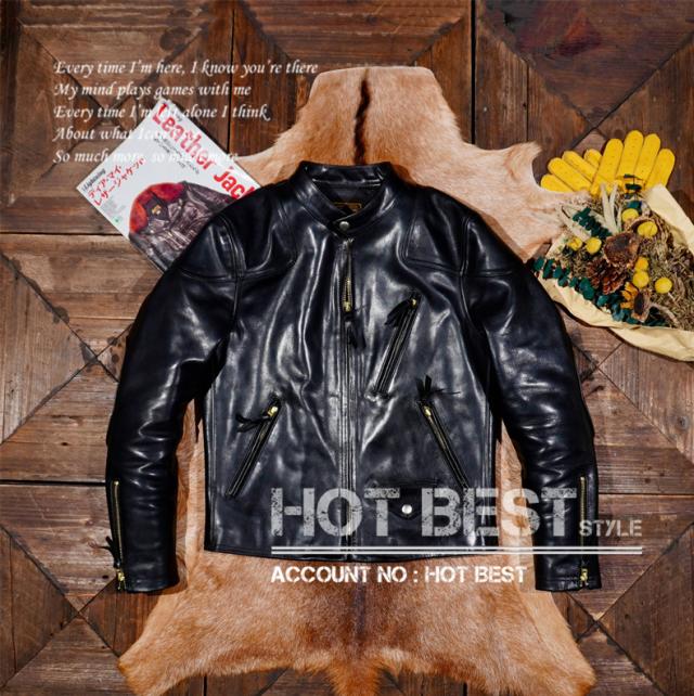 1.6mm イタリアンレザー ホースハイド 50年代 パテッド シングルライダース レザージャケット トスカーナ植物鞣し 馬革