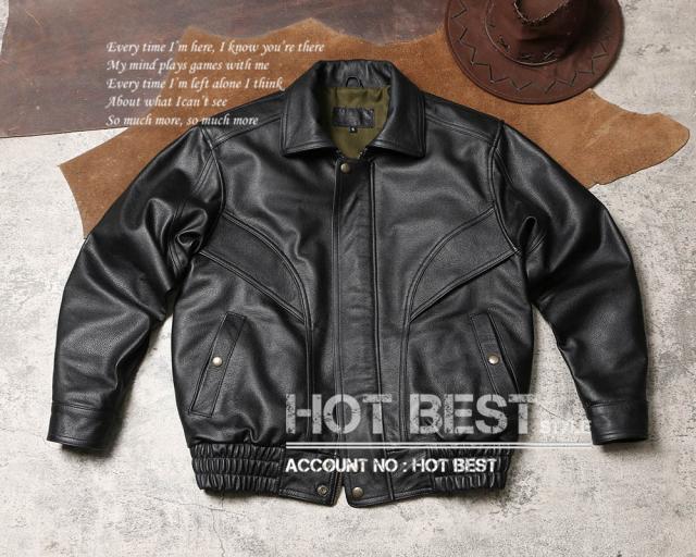 カウハイド 復刻30年代スタイル レトロ シングルライダース ゆったりめ メンズ 革ジャン レザージャケット 牛革