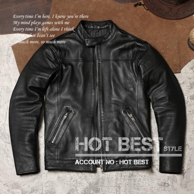 1.0mm ゴートスキン 復刻30年代スタイル メンズ 革ジャン シングルライダース レザージャケット 山羊革