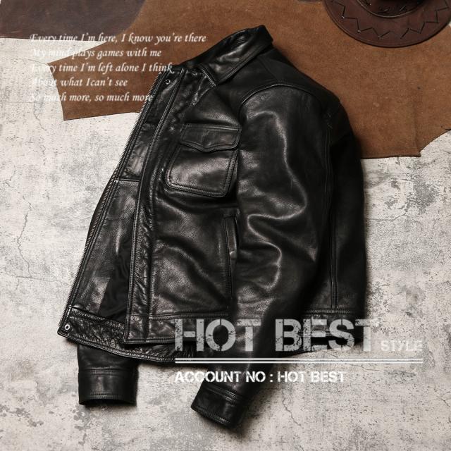 1.2mm カウハイド 襟付き スポーツジャケット メンズ 革ジャン ボマーボンバー ライダース イタリアンレザー 牛革
