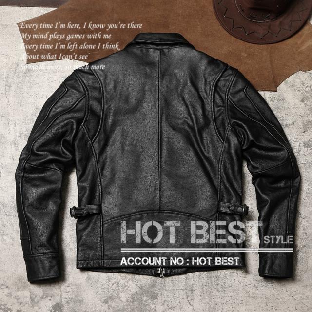 カウハイド 襟付き スポーツジャケット メンズ 革ジャン ボマー