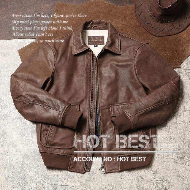 1.2mm カウハイド 復刻30年代 USAF TYPE A-2 デザイナーズ メンズ 革ジャン フライトジャケット タンニンなめし 染料仕上げ 牛革