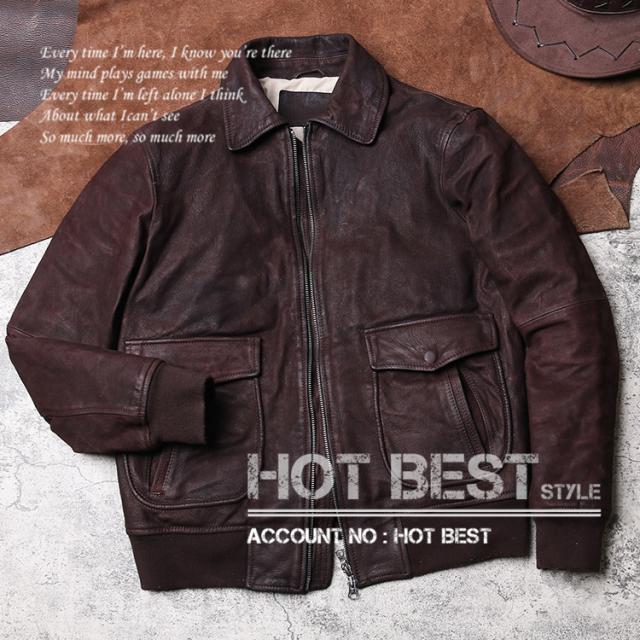 0.9mm ゴートスキン 復刻30年代 USAF TYPE A-2 デザイナーズ メンズ 革ジャン フライトジャケット タンニンなめし 染料仕上げ 山羊革