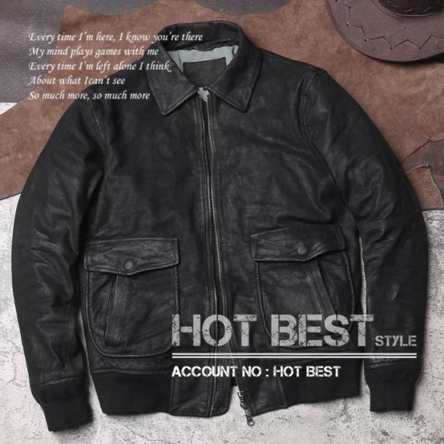 0.9mmゴートスキン 復刻30年代 USAF TYPE A-2 フライトジャケット メンズ 革ジャン タンニンなめし 染料仕上げ 山羊革