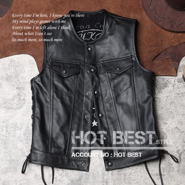 1.0mm カウハイド 本革 メンズ レザーベスト 本革ベスト 皮ベスト ジレ レザージャケット 牛革