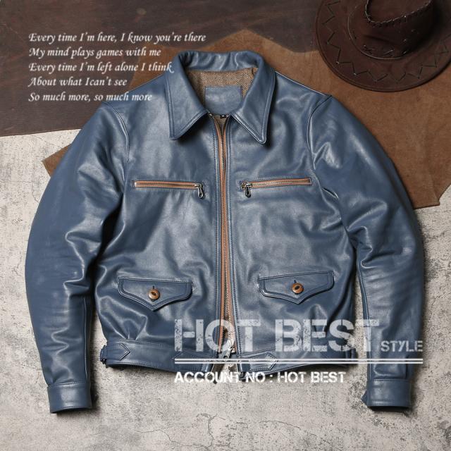 レア色 1.0mmカウハイド 復刻40年代 ドイツ軍 ハルトマン フライト レザージャケット オイルレザー 牛革