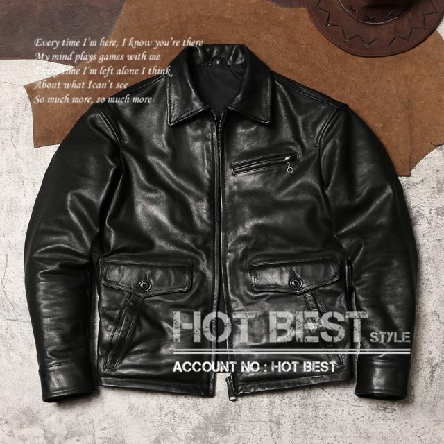 0.8mm ゴートスキン 20年代 ニュースマンコート レザージャケット メンズ 革ジャン カーコート ブレーキマン オイルレザー ヤギ 山羊革