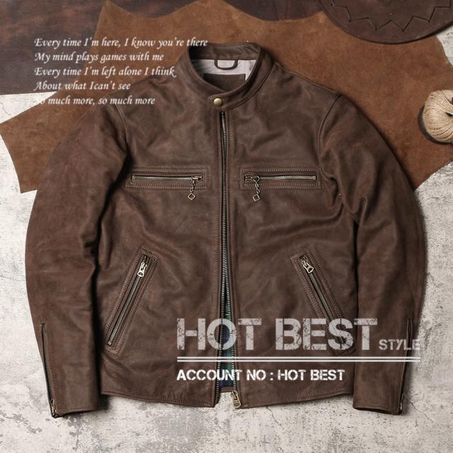 1.1mm カウハイド スタンダードスタイル シングル ライダース 牛革 レザージャケット 染料仕上げ 牛革