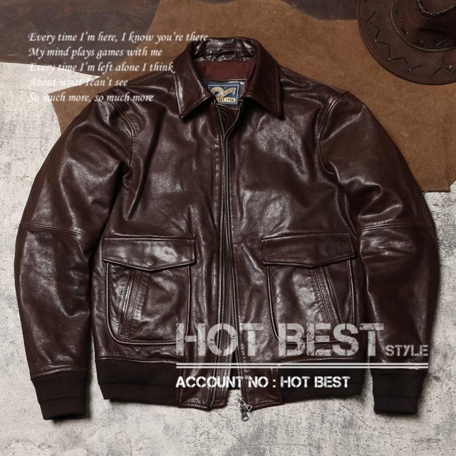 0.8mm ゴートスキン USAF TYPE A-2 1942モデル フライトジャケット メンズ 革ジャン タンニンなめし オイルレザー ヤギ 山羊革