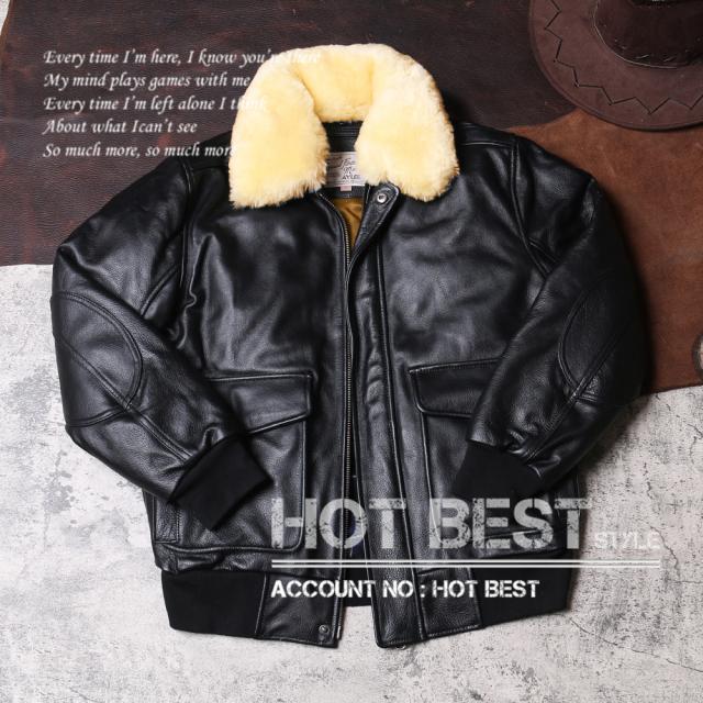 カウハイド TYPE G-1 フライトジャケット メンズ 革ジャン ボマー ボンバー ムートン レザー 羊毛 牛革