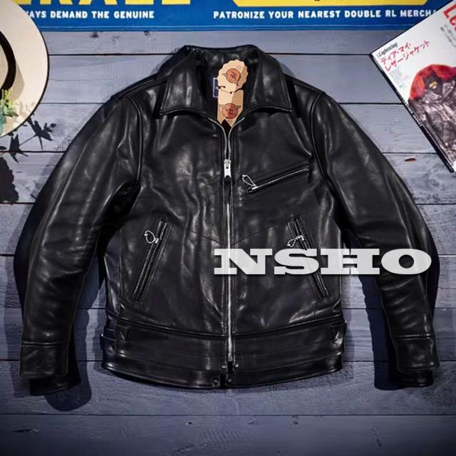 高峰 1.5mm豪華 ホースハイド メンズ  30’sスタイル シングルライダース 革ジャン レザージャケット 馬革